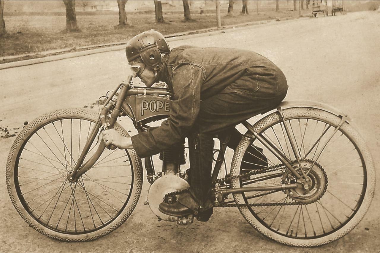 Antique Photo ... Pope Motorcycle Racer Early 1900's ... Photo Print ...