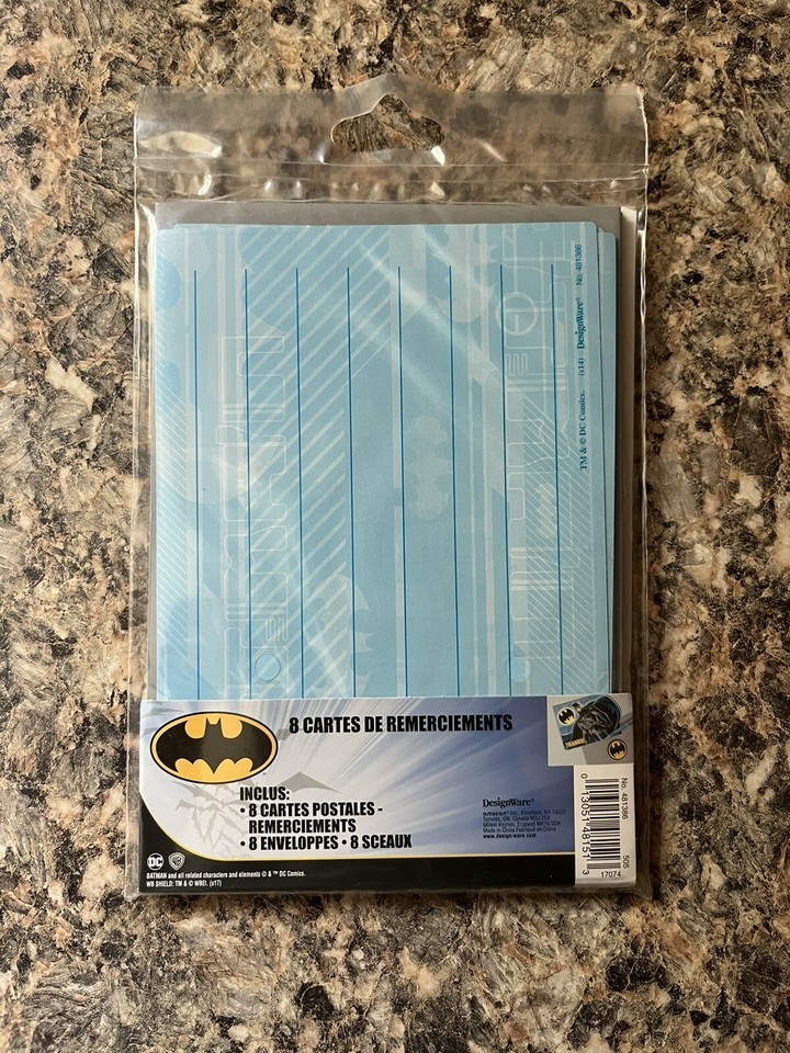 BATMAN THANK YOU NOTES (8) ~ Birthday Party Supplies Stationary Thanks ...