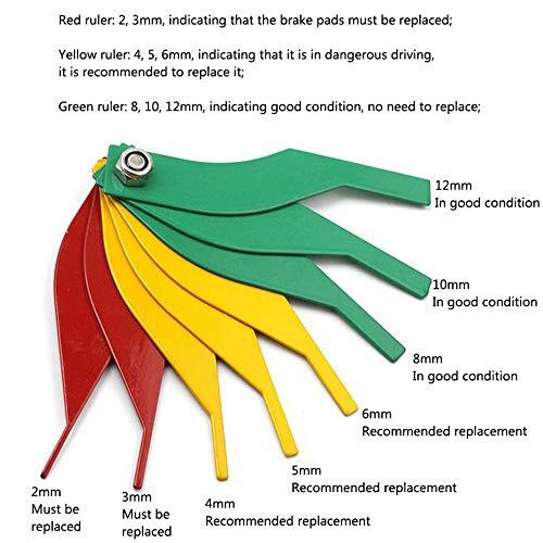 8-Pc Brake Lining Thickness Gauge Measure Disc and Drum Brake Pads ...