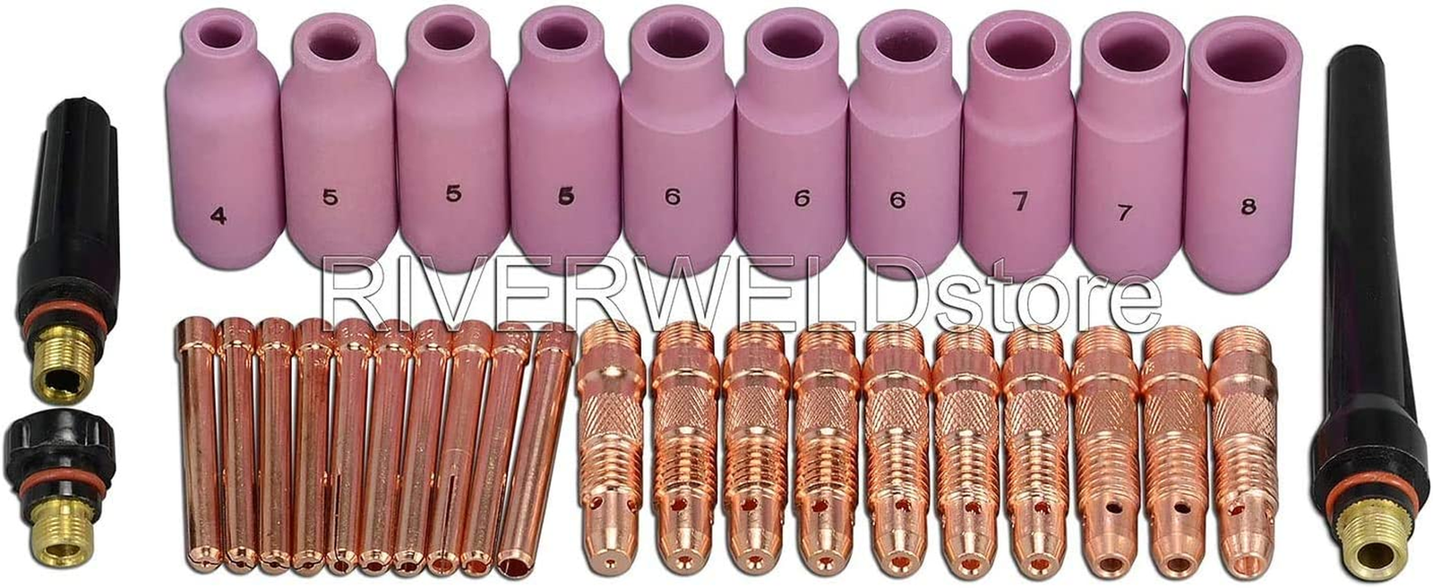 33Pcs TIG Collet Body 10N28 10N30 10N31 10N32 406488 Collets Alumina Nozzles ... | eBay