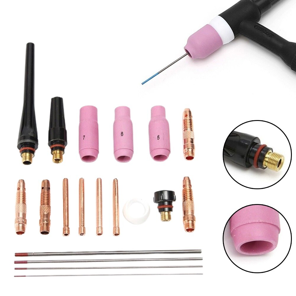 WP TIG Welding Torch Accessory Kit – Tungsten Electrodes and Cups – 19 ...