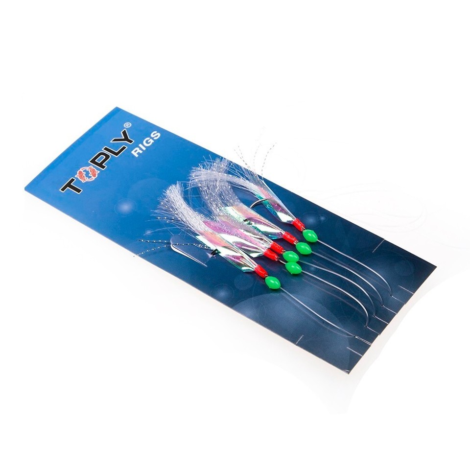 5pcs Feather Herring Bait String Hooks Sabiki Soft-Fishing Lure Rigs ...