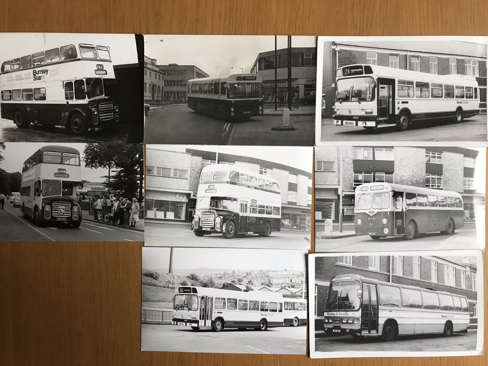 Collectors Box Of 63 Bus & Tram Photographs B&W & Colour BURNLEY ...