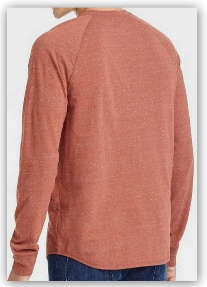 Goodfellow & Co. Mens TAN or RUST Long-sleeve JERSEY Henley Shirt ...