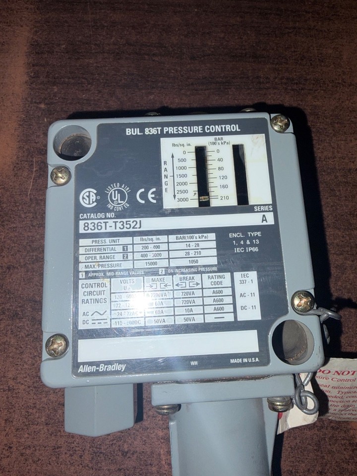 NOS ALLEN BRADLEY 836T-T352J PRESSURE CONTROL. B499 | eBay