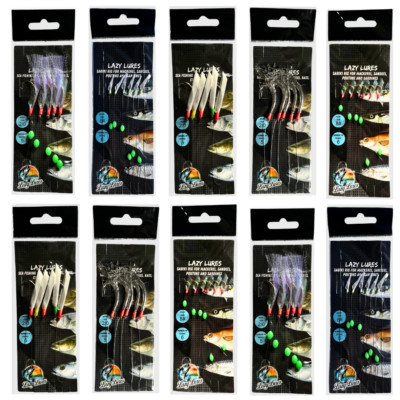 10 Packs Bass Mackerel Feathers/Sabiki Cod Lure Lures Sea Fishing Boat ...