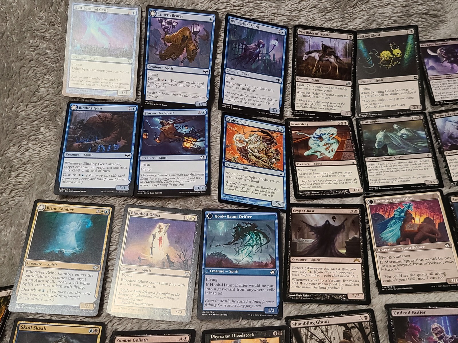 MTG Lot of 50 Creature Cards(25 ZOMBIES/25 SPIRITS-BLUE & BLACK ONLY ...