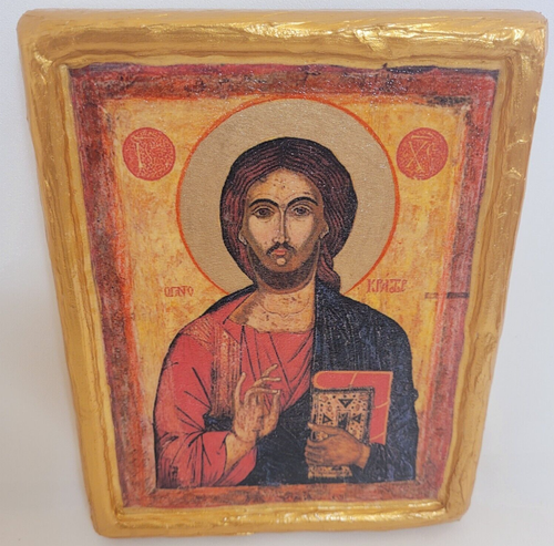 Jesus Christ Pantocrator Mytilenean Greek Orthodox Icon on Wood ...