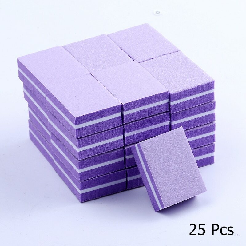 25/50pcs New Sponge Nail files Buffer 100/180 Sanding Block Manicure ...