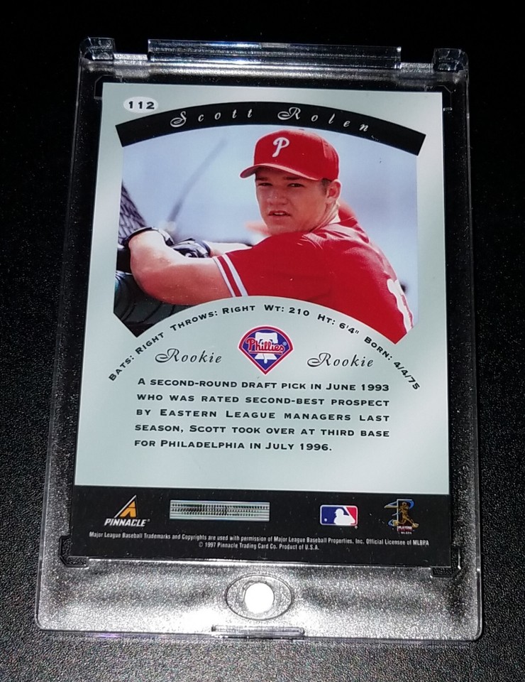 Scott Rolen RC 1997 Pinnacle Certified Rookie Card #112 Phillies HOF ...