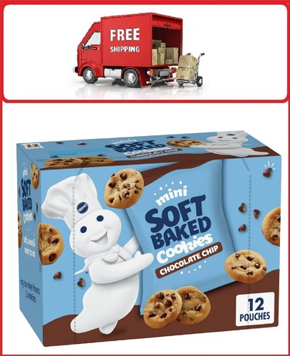 Pillsbury Mini Soft Baked Cookies, Chocolate Chip, Snack Bags, 12 ct | eBay