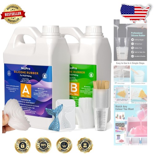 Complete 250 OZ Silicone Mold Kit - Fast Cure, No Bubbles, Ideal for ...