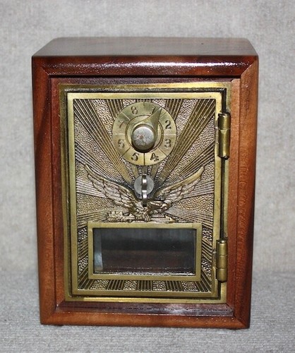Antique USPS P O Post Office Box Door Bank With Combination | eBay