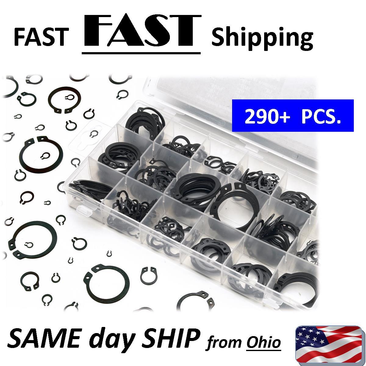 290pcs Snap Retaining Ring Assortment Kit 18 Different Sizes Various ...
