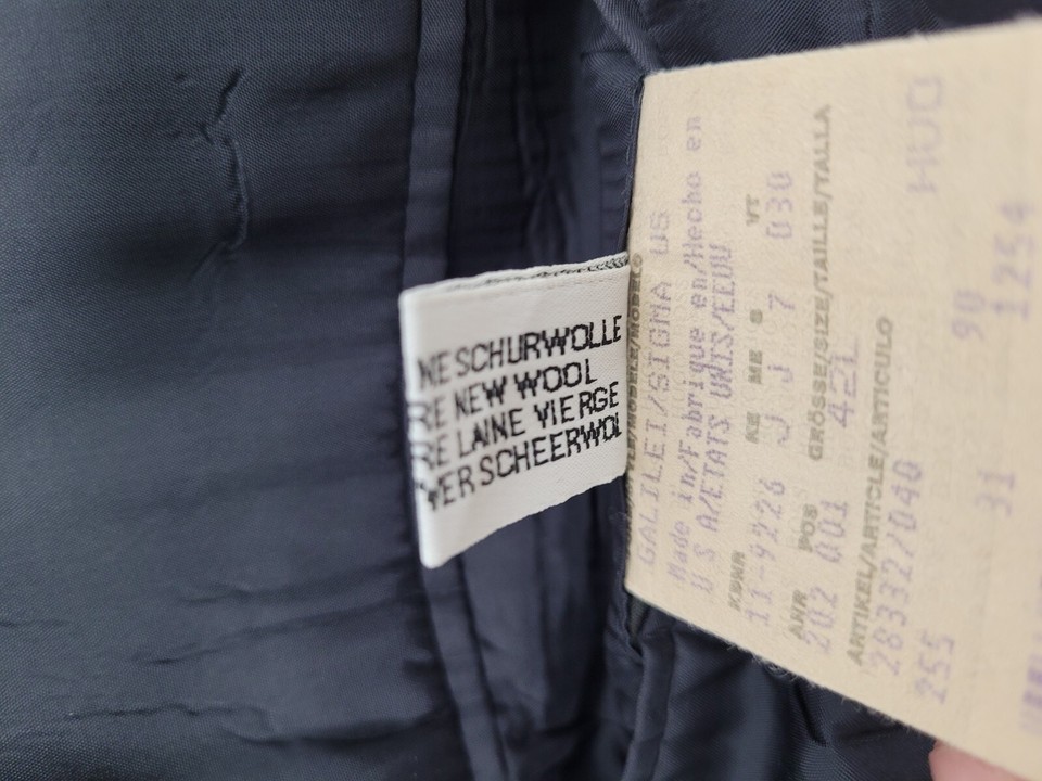 Hugo Boss Dark Blue Super 100 Galilei Sigma US 100% Virgin Wool Blazer ...