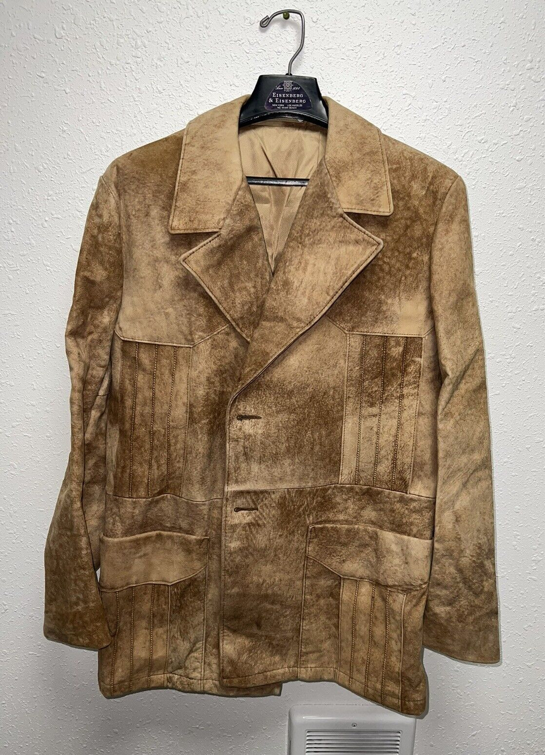 ROBERT LEWIS SUEDE LEATHER BLAZER JACKET COAT SIZE 44… - Gem