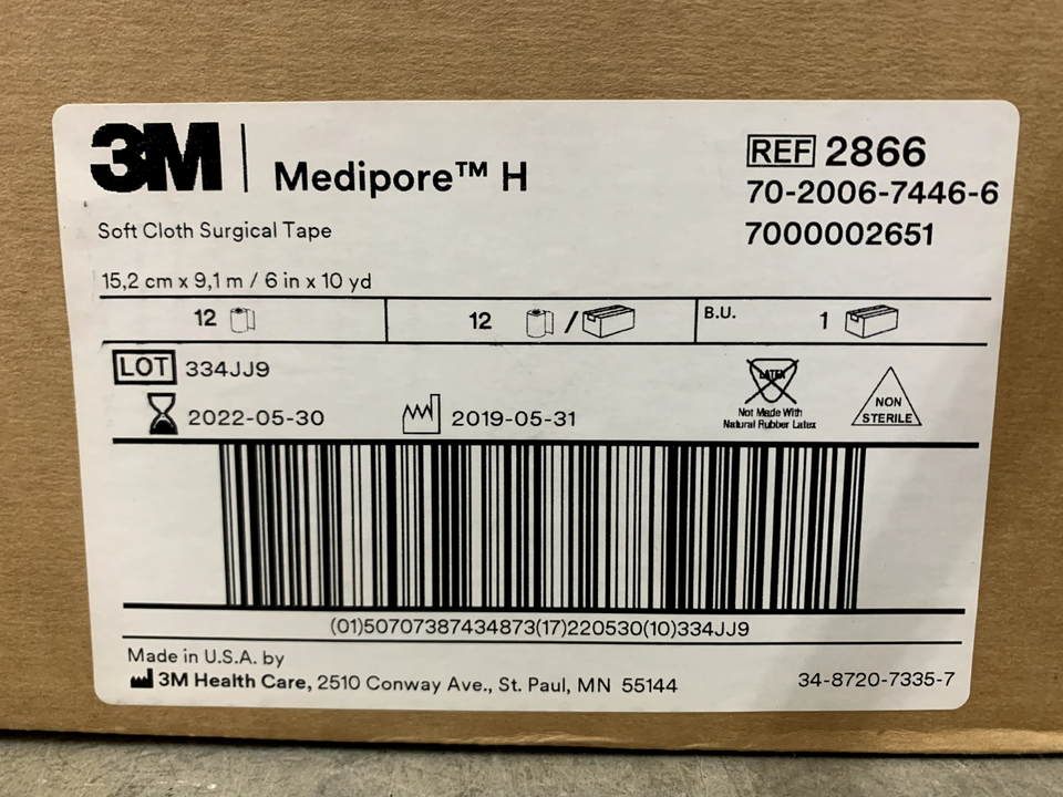 3M Medipore™ H 6" x 10 Yard Soft Cloth Surgical Tape (882866) | eBay