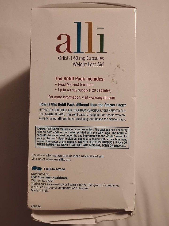 Alli Weight Loss Pills, Orlistat 60mg, 120 Ct Exp 2027+ | eBay