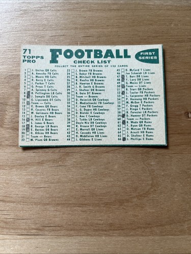 1960 Topps #71 Team Checklist Los Angeles Rams Football Card Marked | eBay