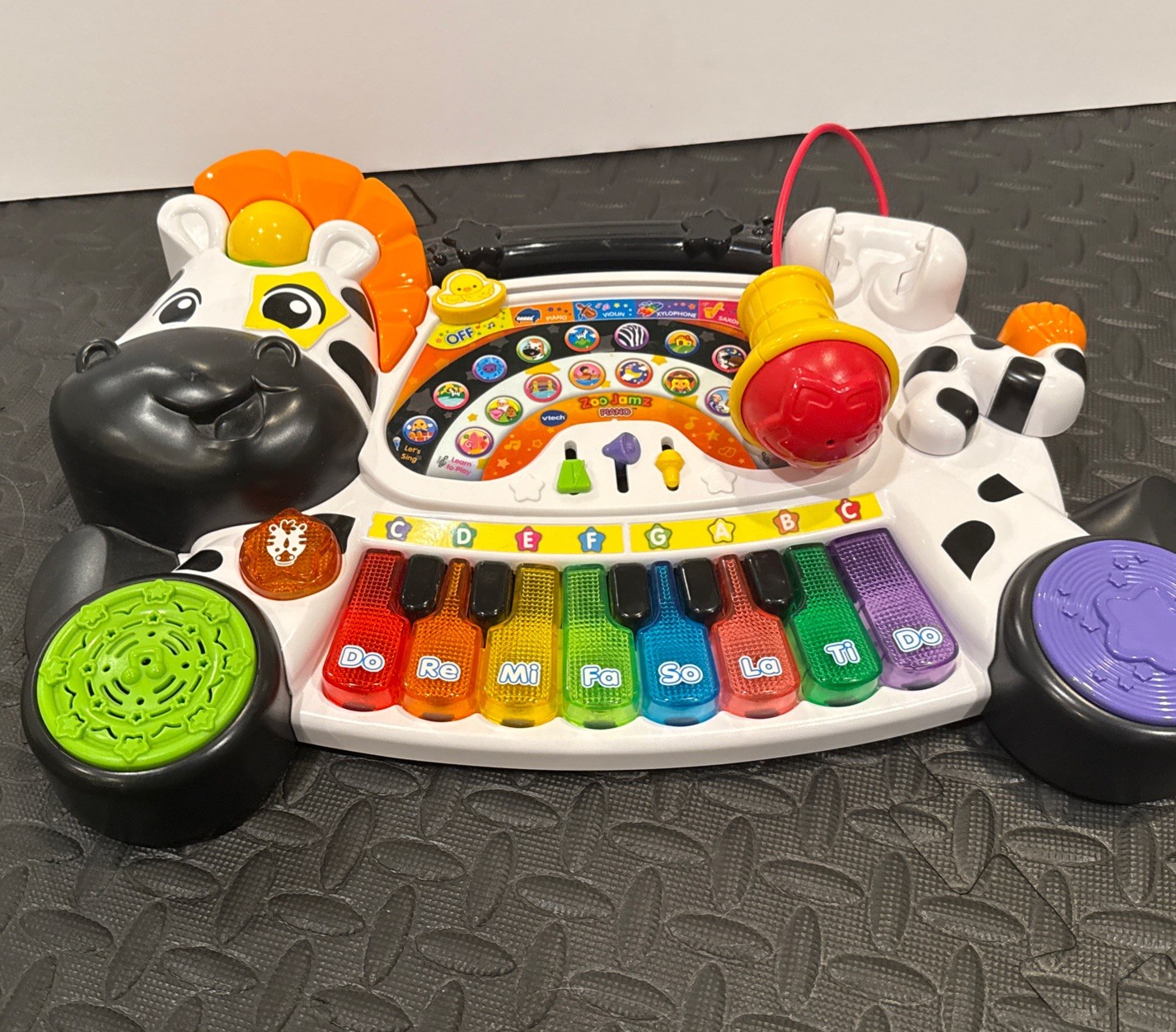 Vtech Zoo Jamz Piano With Microphone. Great Musical Zebra toy . | eBay