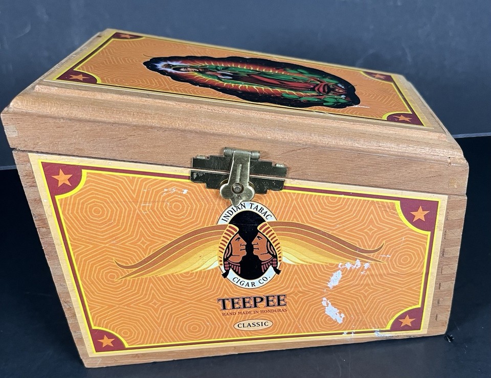 Vintage Indian Tabac Cigar Co. Chief Classic, Wooden Cigar Box | eBay