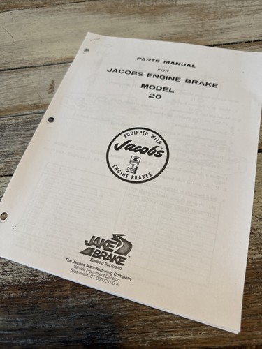 COPY Jacobs Engine Jake Brake Model 20 Parts Catalog Shop Manual ...