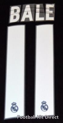 Official Real Madrid Bale 11 2016-17 Football Badge Name/Number Set ...