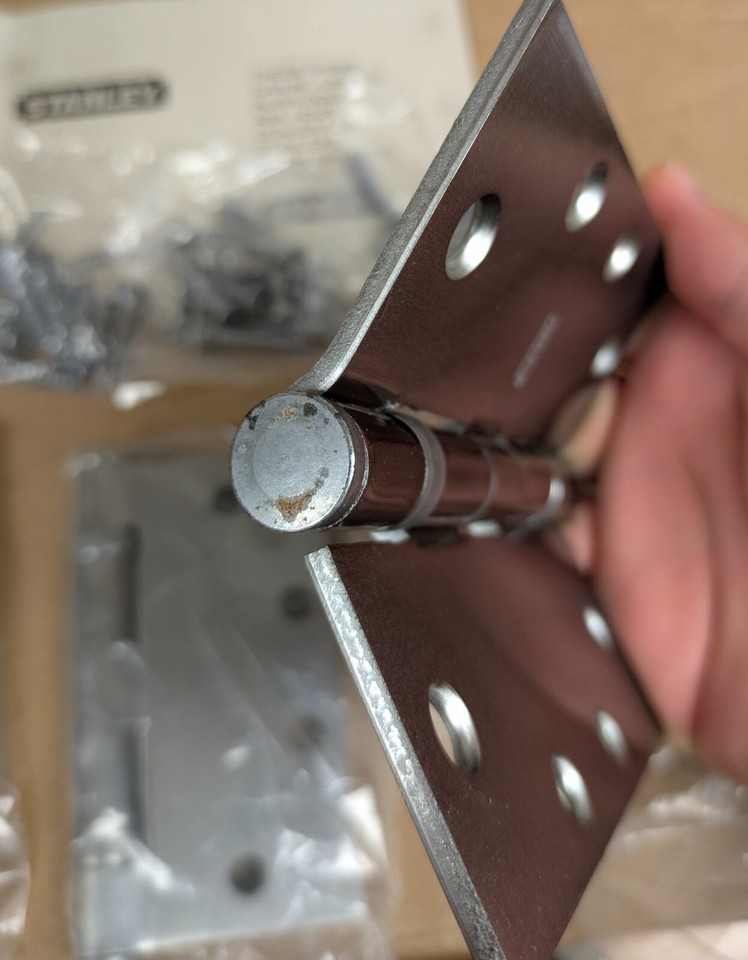 BOX OF 3 Stanley Full Mortise Hinges FBB179 4.5"x4.5" Five Knuckle Ball ...