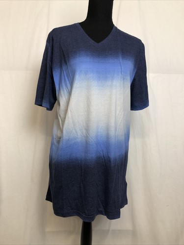 LuLaRoe Devin Blue Ombre Short Sleeve V Neck T Shirt Size M NWT | eBay