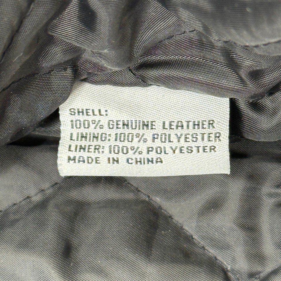 Vtg Y2K Fondini Fashions Genuine Leather Patchwork Bomber Jacket Mens ...