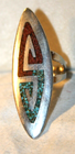 EARLY TOMMY SINGER STERLING SILVER TURQUOISE CORAL CHIP INLAY RING ...