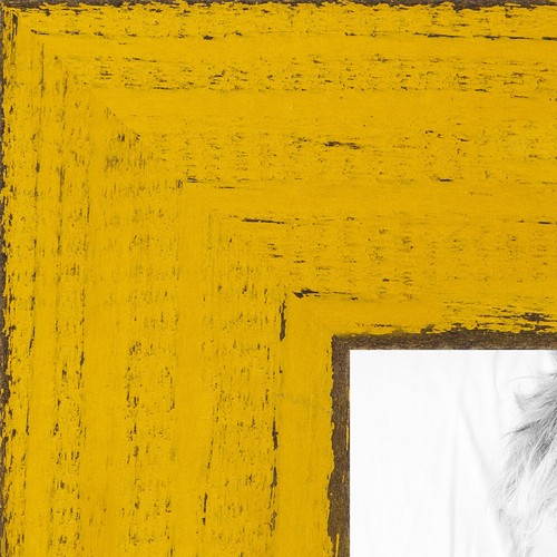 ArtToFrames Picture Frame Custom 1.5" Weathered Yellow Wood 4584 Small ...
