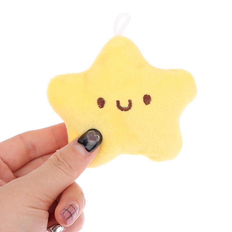 1Pc Stars Plush Toy Doll Squeak Keychain Fluffy Soft Stuffed Toy Bag ...