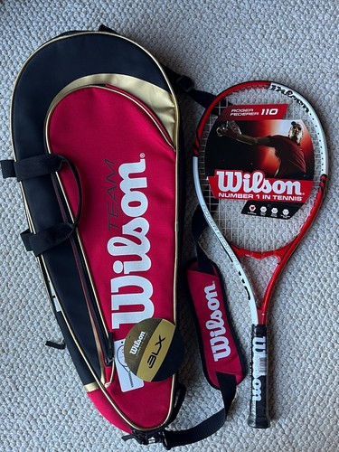 BRAND NEW Wilson Roger Federer 110 4 1/2" Tennis Racket, NEW Team ...