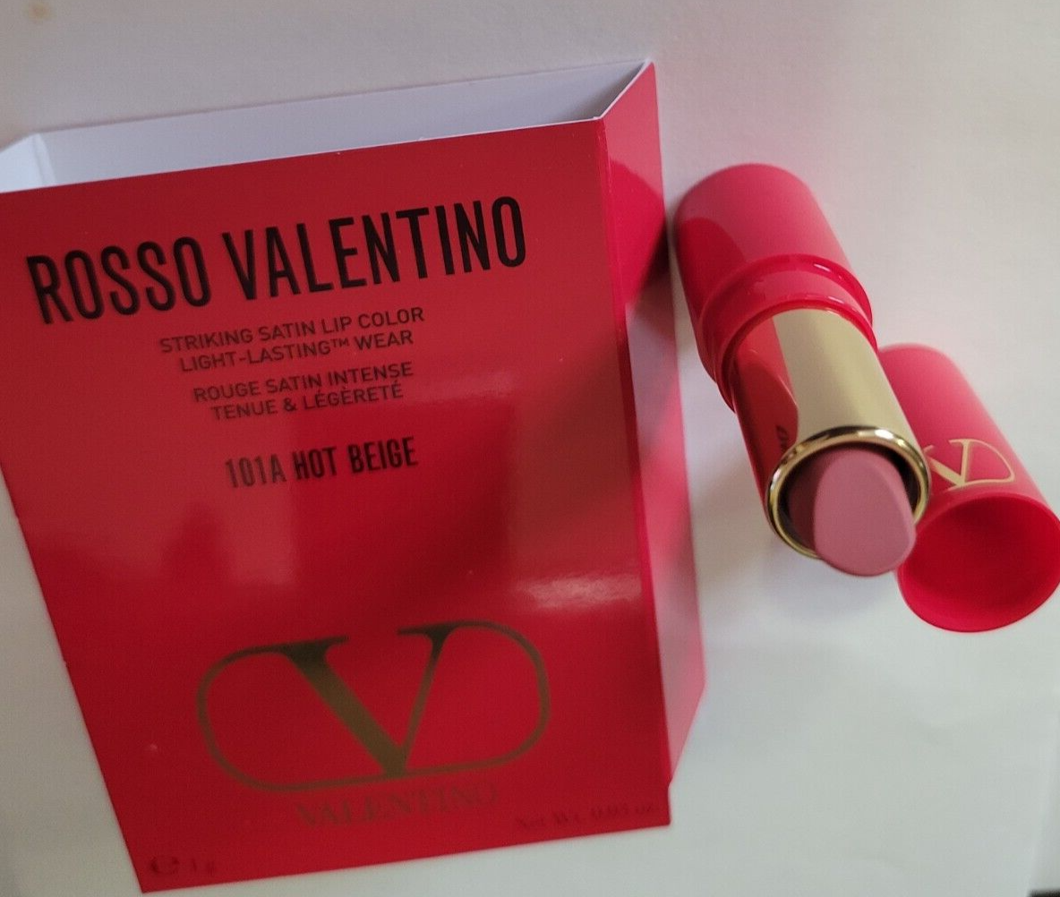 NEW Rosso Valentino 101A Hot Beige Satin Lip Color Intense 0.03oz Mini ...