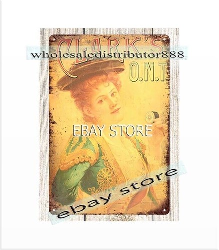 Clark's O.N.T. Spool Cotton Victorian lady metal tin sign plaque wall ...