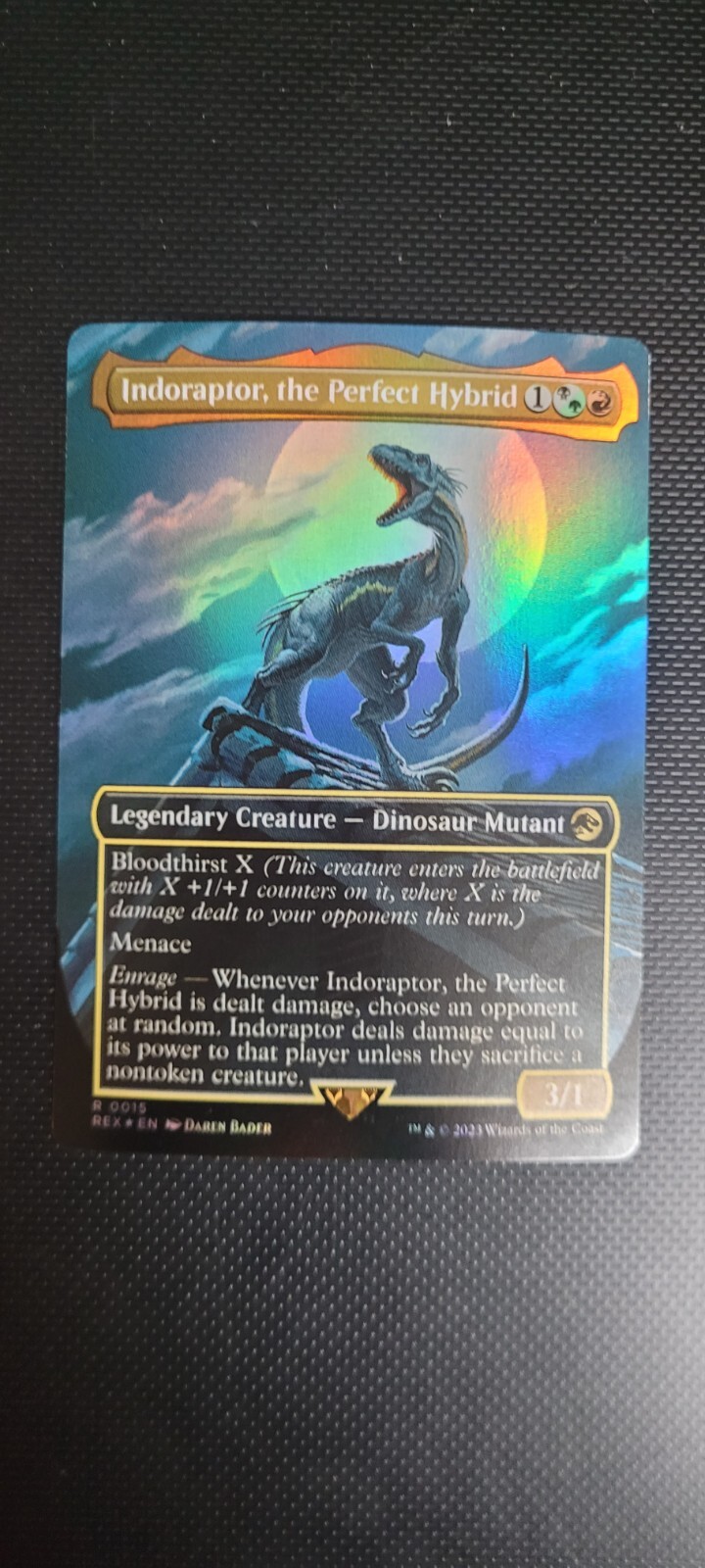 MTG Indoraptor, the Perfect Hybrid (Borderless) REX Rare Foil finish ...