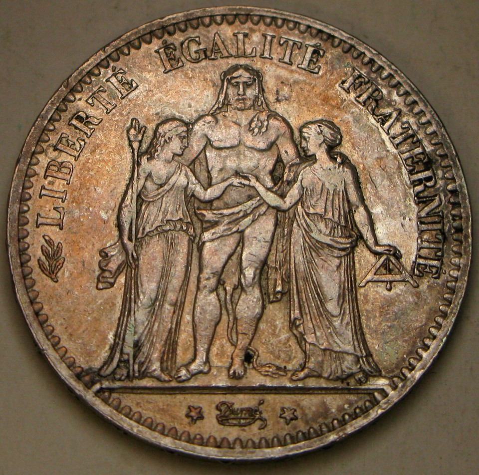 FRANCE 5 Francs 1875 A - Silver 0.9 - Hercules - VF/XF - 3654 * | eBay