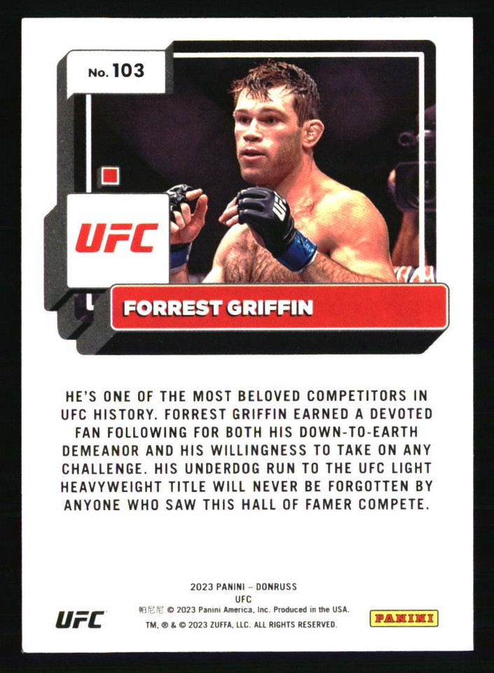 Forrest Griffin 2023 Donruss UFC #103 | eBay