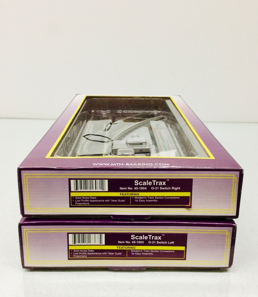 MTH ScaleTrax O-31 Switch Set of 2 (Left 45-1003 & Right 45-1004) 3 ...