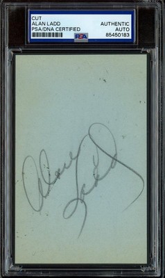ALAN LADD (1913-1964) autograph cut | "Great Gatsby" - signed PSA/DNA ...