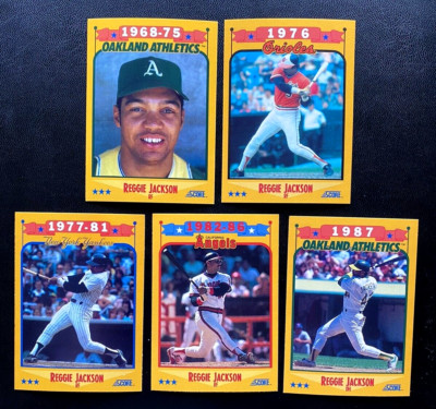 Reggie Jackson, HOF, Salute to Reggie complete 5 card subset, 1st ...