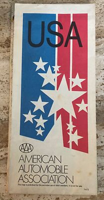 Vintage 1974 AAA American Automobile Association USA Map | eBay