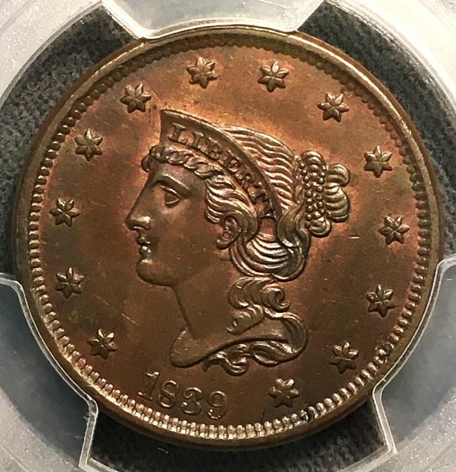 1839 LARGE CENT HEAD OF 1840==PCGS MS61 CAC==N-8==VERY NICE ==FREE ...