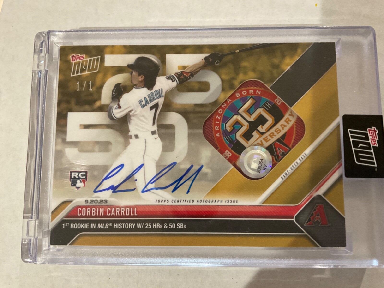 2023 Topps Now Corbin Carroll Auto 898G Relic Auto Super sick MINT Look ...