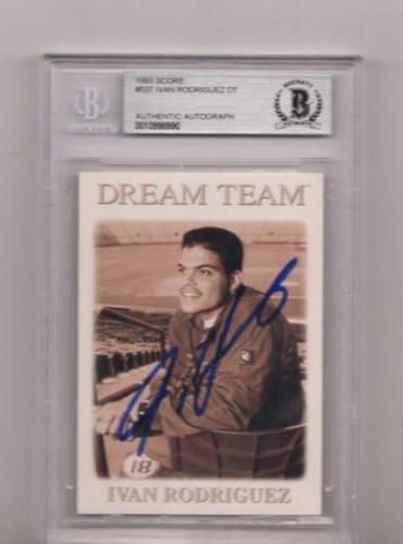 1993 SCORE IVAN RODRIGUEZ SIGNED CARD BECKETT AUTHENTIC AUTOGRAPH | eBay