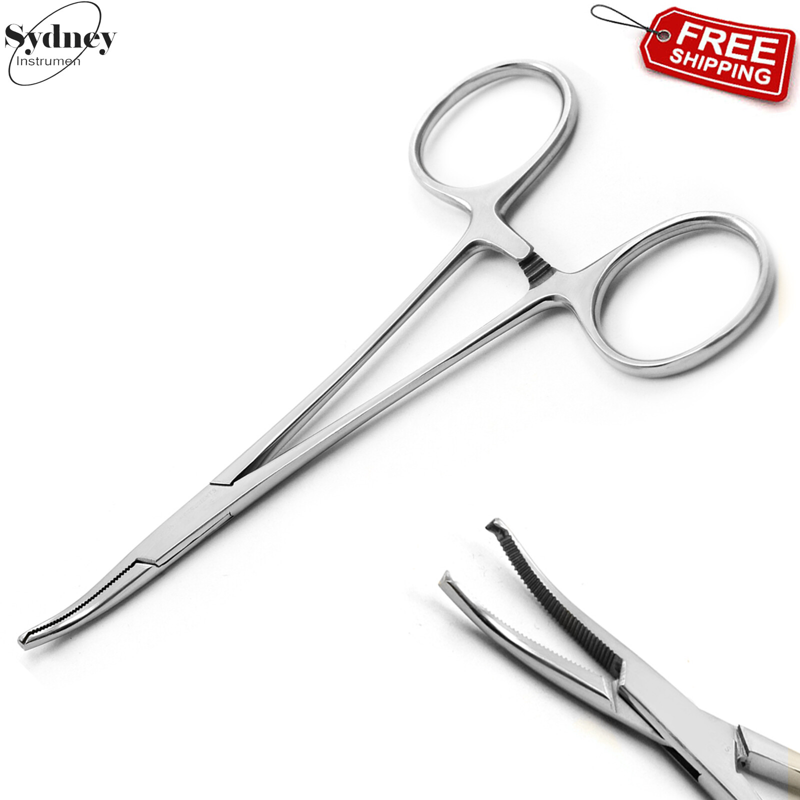 Dental Mosquito Kocher Forceps Curved 12.5cm Serrtaed Tip Locking ...