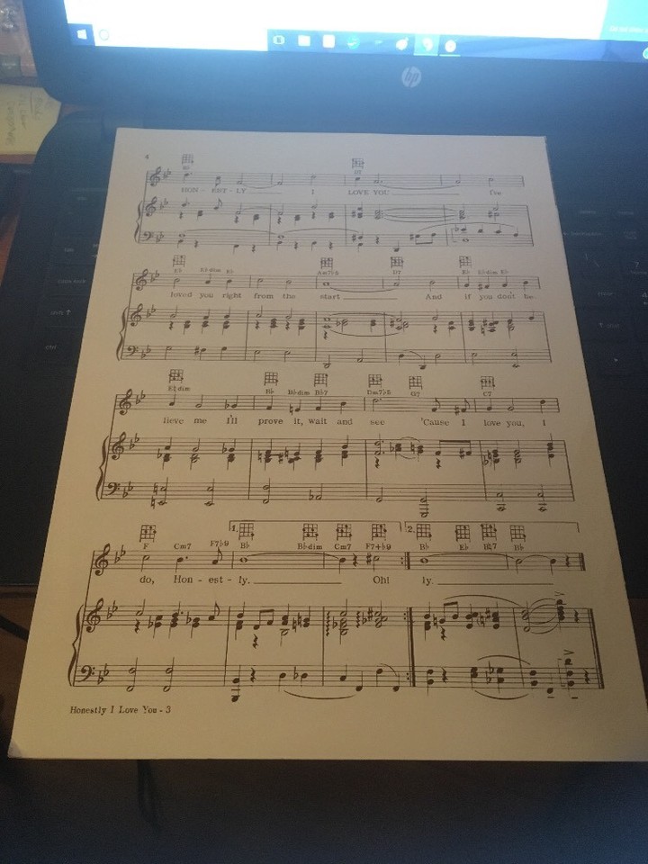Vtg Sheet Music: Honestly I Love you, Blue Barron , Larry Fotine 1947 ...