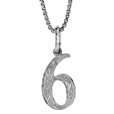Sterling Silver Small Satin Number 6 Pendant Charm 1/2" tall | eBay