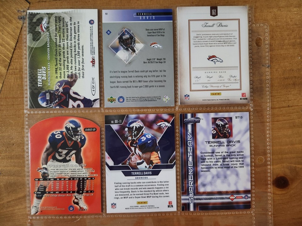 Terrell Davis - Denver Broncos - 6 Card Lot - All Inserts | eBay
